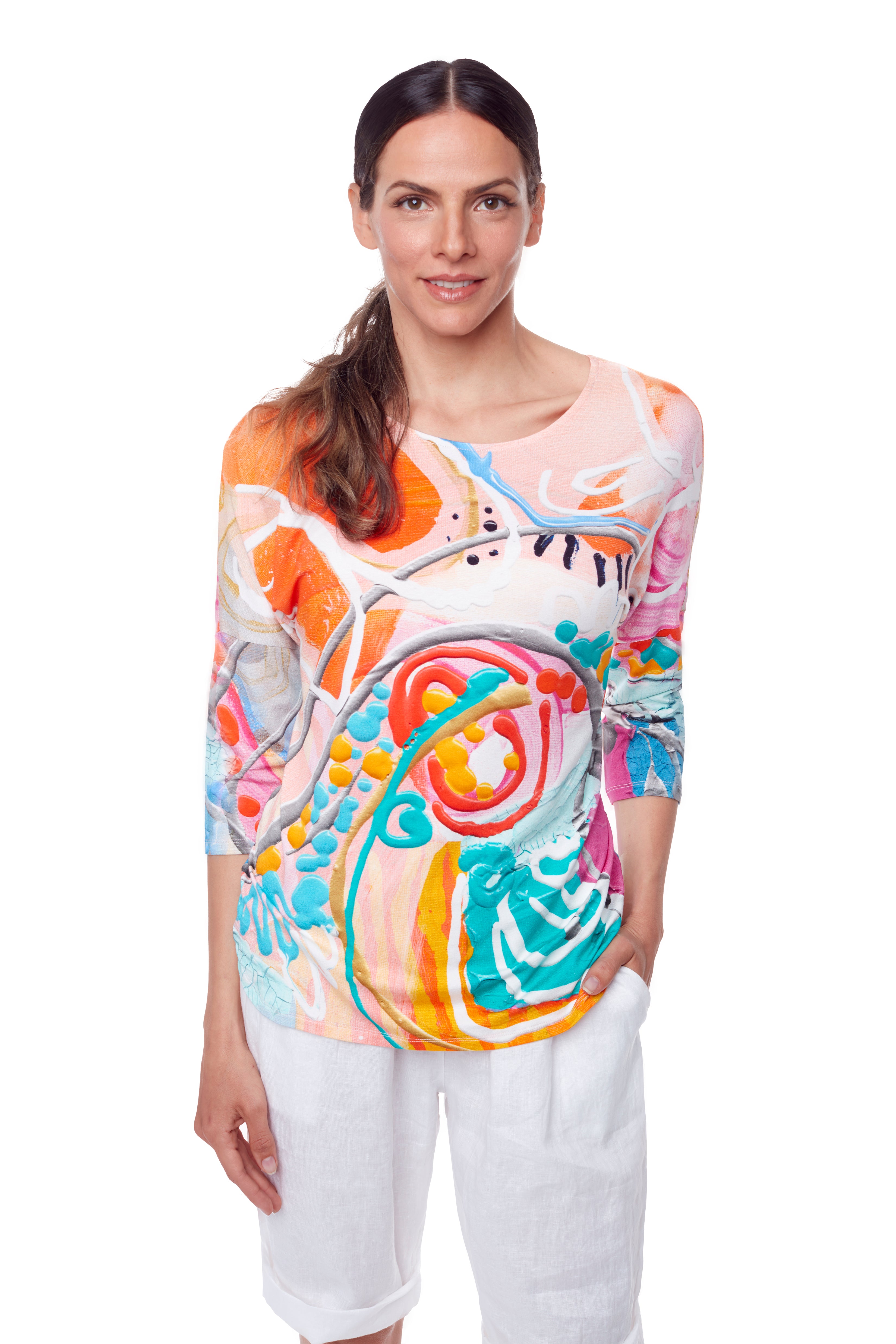 Happy Days 3/4-length dolman sleeve top – The Wearable Art Store