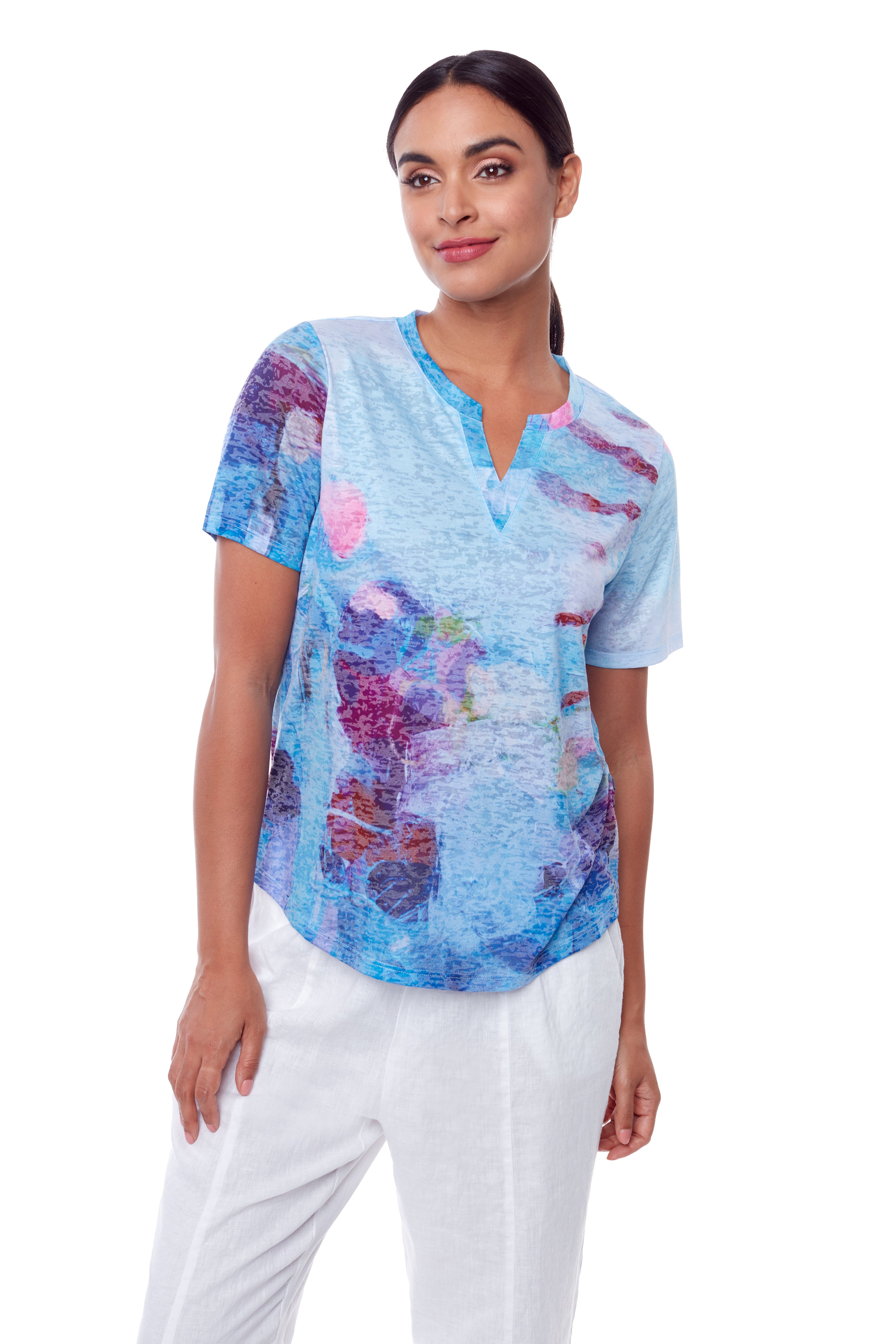 Sleeping on the Job v-notch collar top – The Wearable Art Store